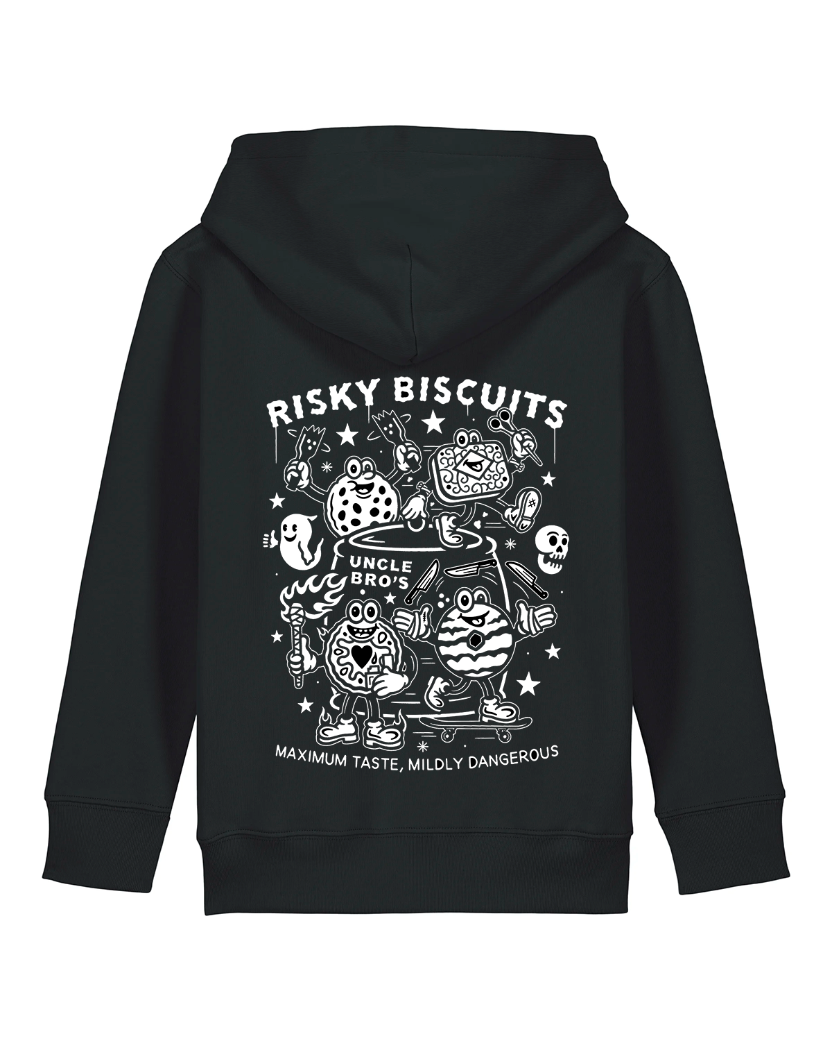 Kids Risky Biscuits Hoodie (Black) – bro! clothing